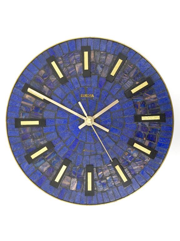 Round Modernist Mosaic Wall Clock "Europa, " Germany, 1950s at 1stDibs ...