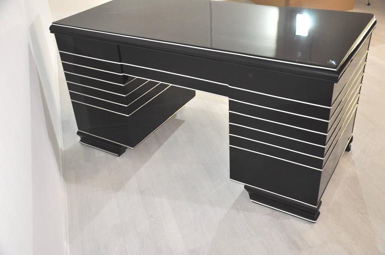 Chrome Liner Art Deco Desk at 1stDibs