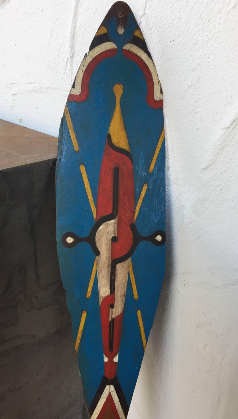 Carved and Painted Wood Paddle Surinam Maroon Ndyuka For Sale at 1stDibs