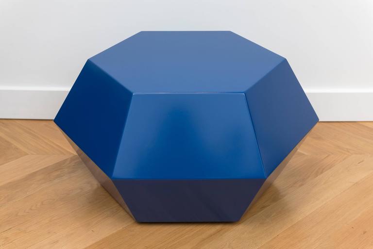 Lacquered Navy Faceted Cocktail Table For Sale at 1stDibs