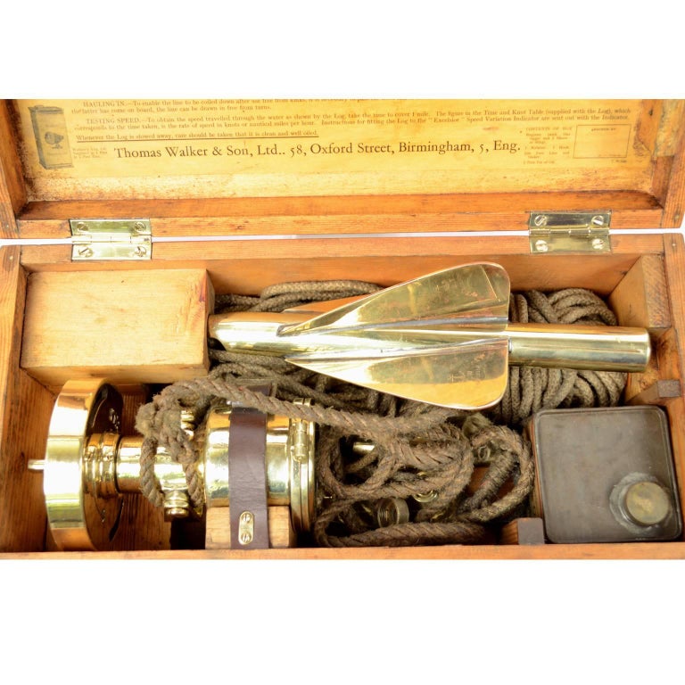 Brass Log Signed Walker’s Excelsior IV Patent Log, 1920 circa at ...