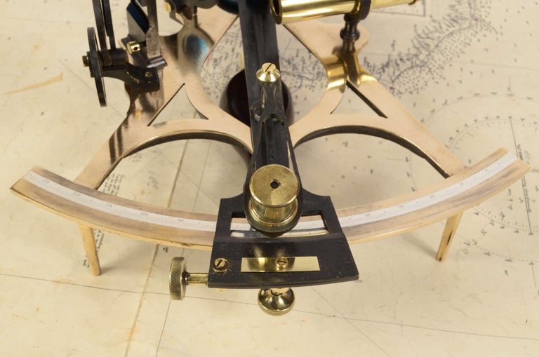 1870s Brass Sextant Signed Ainsley Antique Marine Navigation Instrument ...