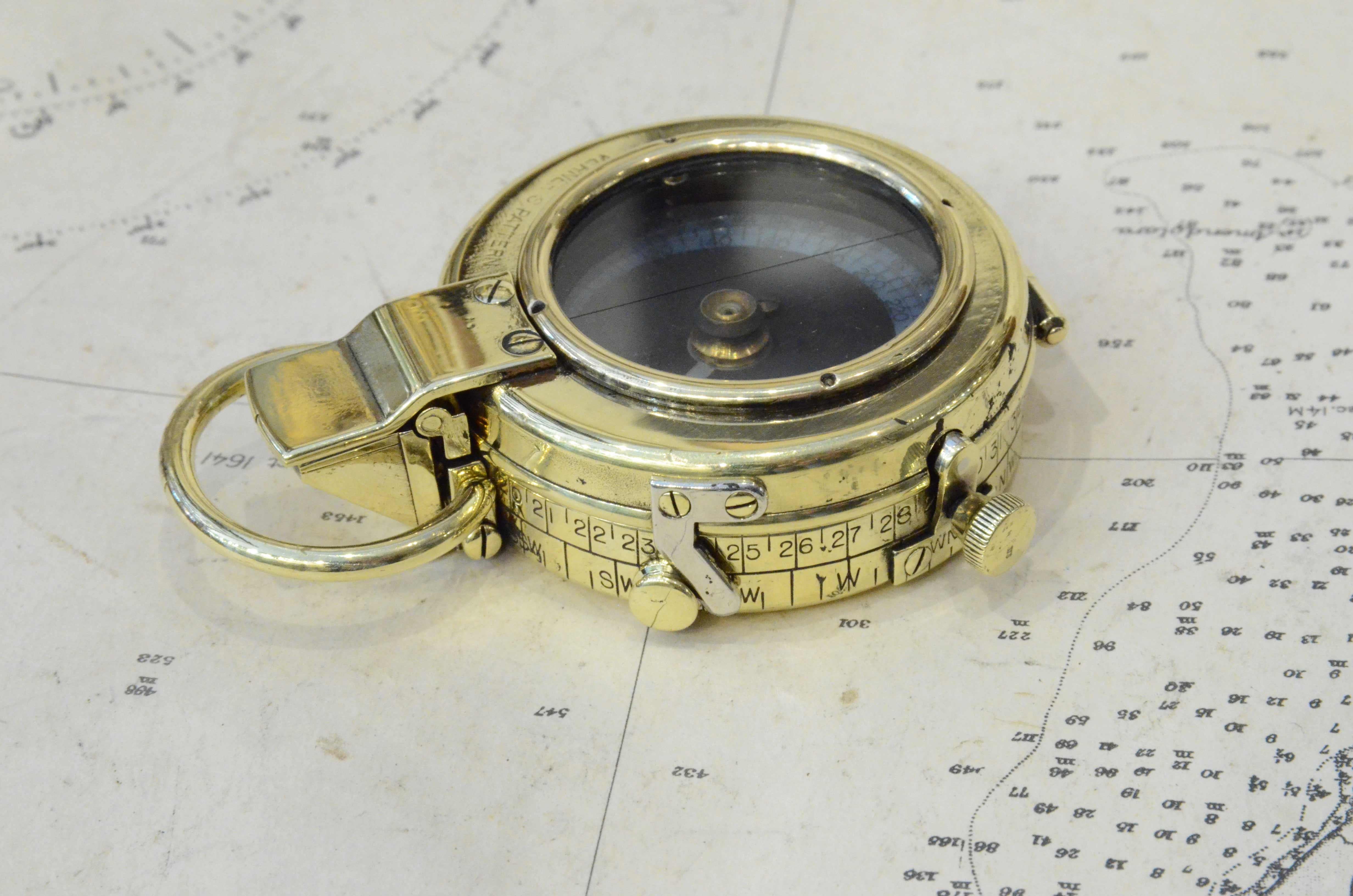 1917s Small Brass Nautical Compass Antique Maritime Navigation ...