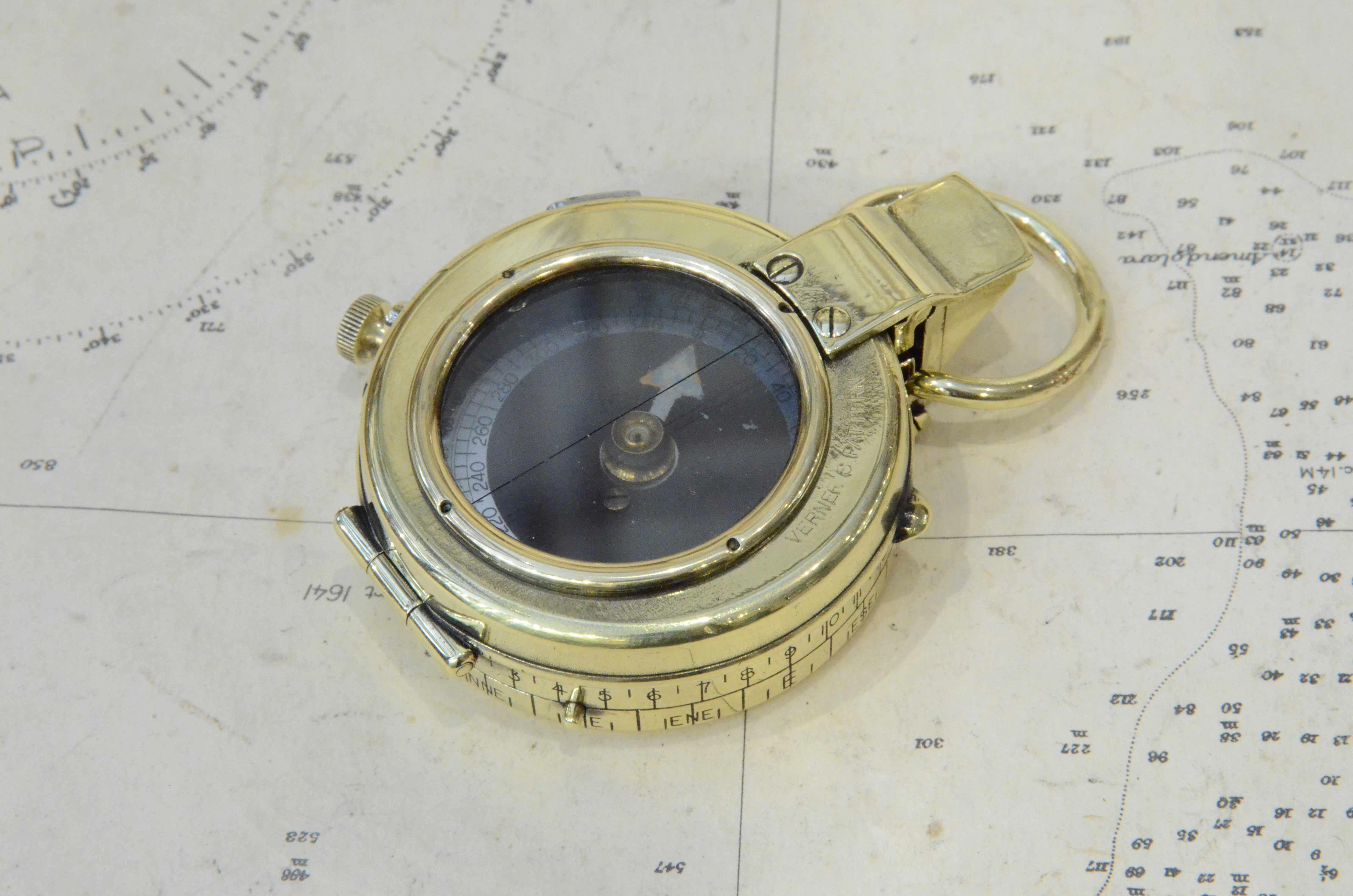 1917s Small Brass Nautical Compass Antique Maritime Navigation Instrument For Sale At 1stdibs