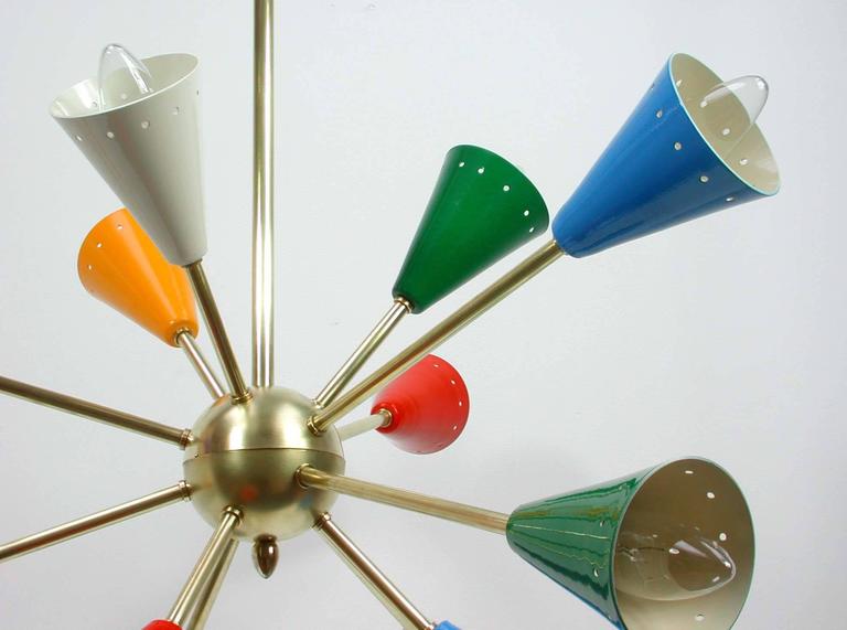 1950s Italian Multi Color Sputnik Chandelier in the Manner of Stilnovo ...