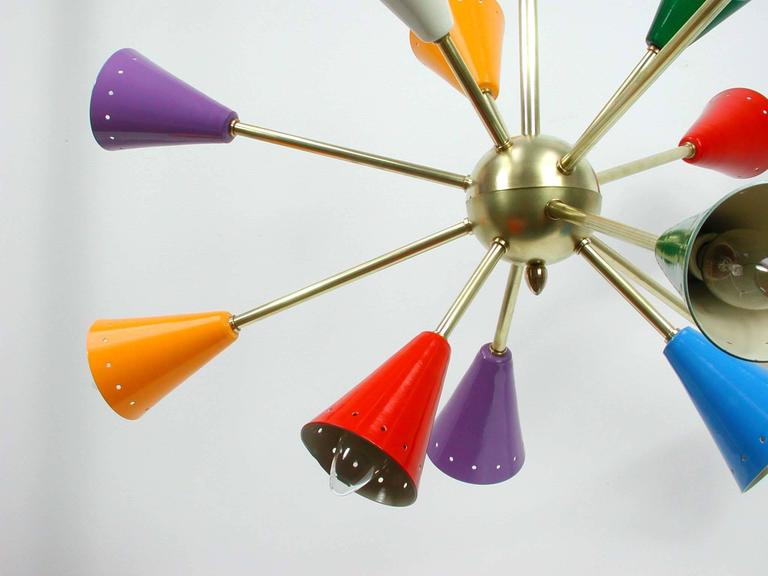 1950s Italian Multi Color Sputnik Chandelier in the Manner of Stilnovo ...