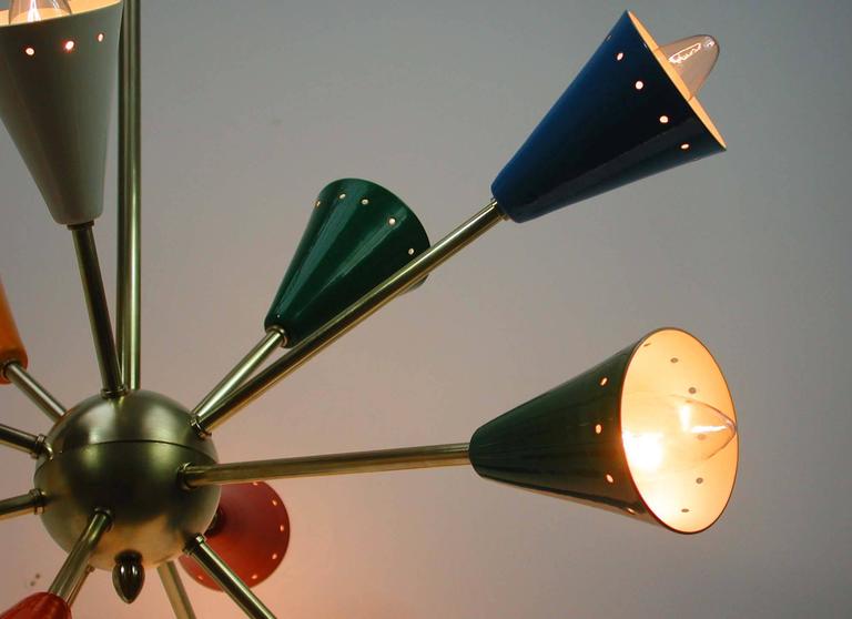 1950s Italian Multi Color Sputnik Chandelier in the Manner of Stilnovo ...