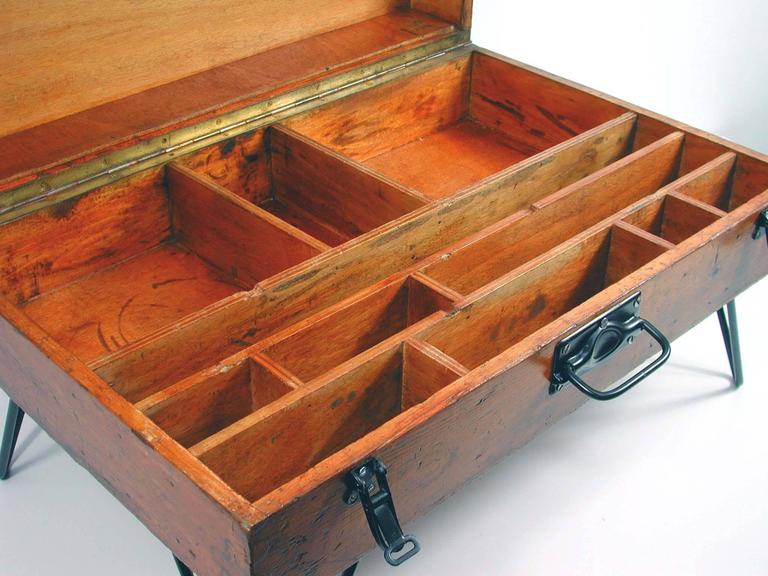 Vintage German Industrial Tool Box Side Table, 1940s at 1stDibs