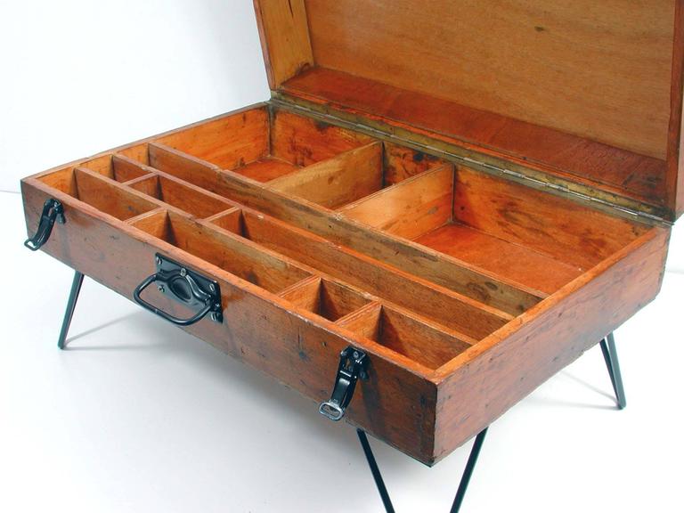 Vintage German Industrial Tool Box Side Table, 1940s at 1stDibs