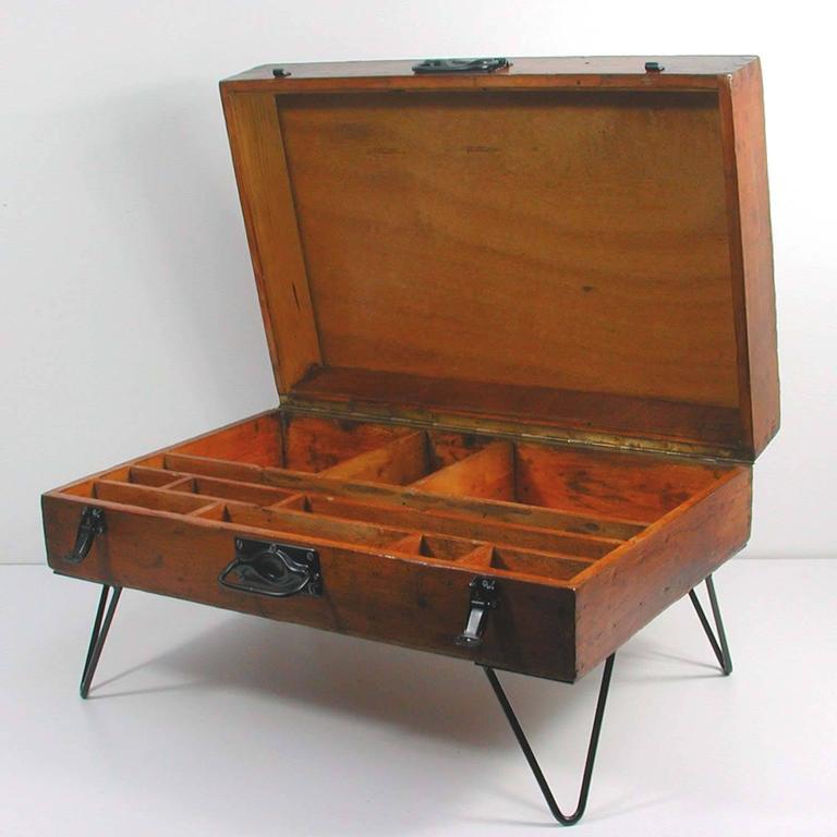 Vintage German Industrial Tool Box Side Table, 1940s at 1stDibs