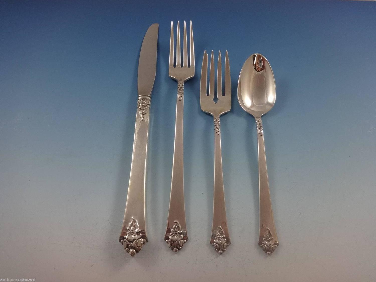 Castle Rose by Royal Crest Sterling Silver Grille Flatware Set 8 ...
