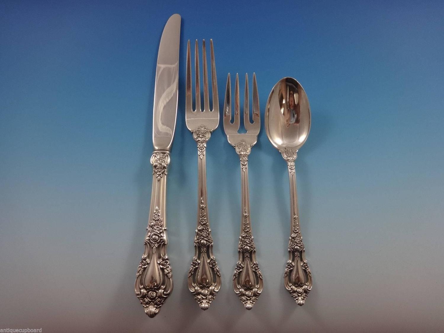 Eloquence by Lunt Sterling Silver Flatware Service for 12 Set 82 Pieces ...