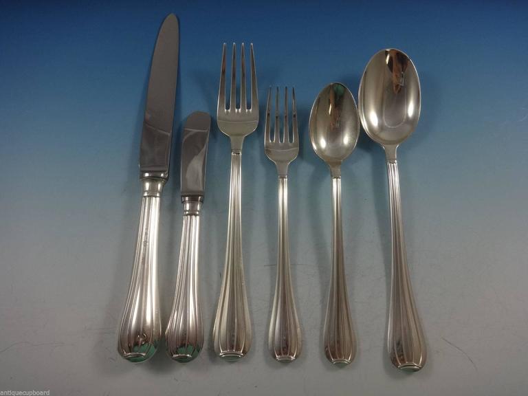 Meridiani by Ricci Sterling Silver Flatware Dinner Set Eight Service ...
