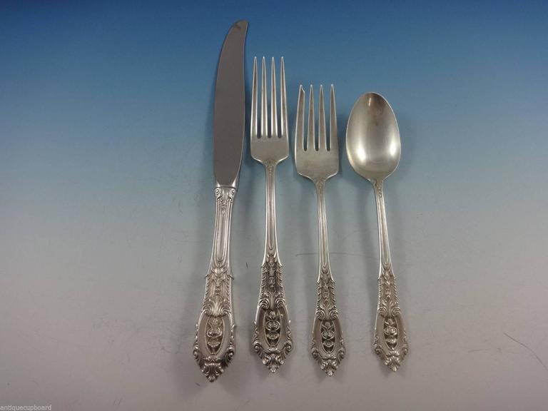 Rose Point by Wallace Sterling Silver Flatware Set for Eight Service 73 ...