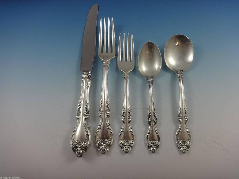 Melrose by Gorham Sterling Silver Flatware Set Service 66 Pieces Dinner ...