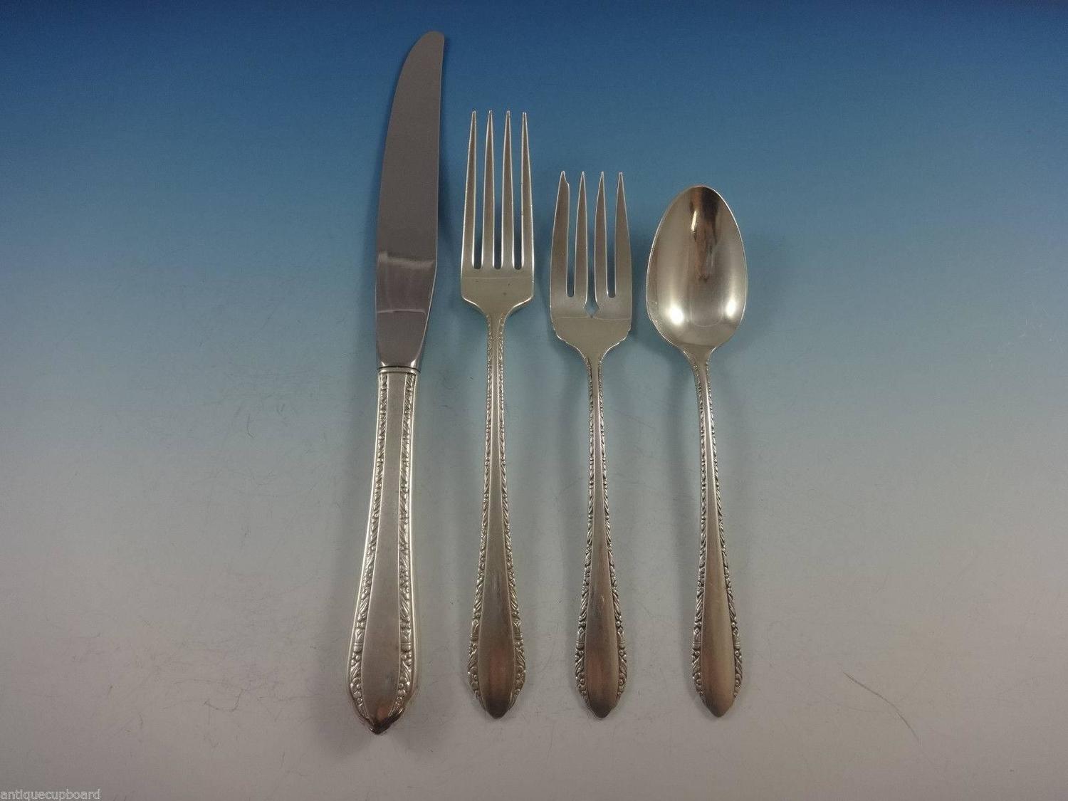 Wild Flower by Royal Crest Sterling Silver Flatware Set of 12 Service ...