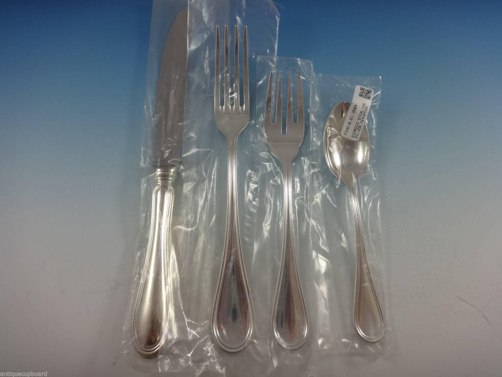 Giorgio by Fina Italy Sterling Silver Flatware Dinner Set 12 Service 79 ...