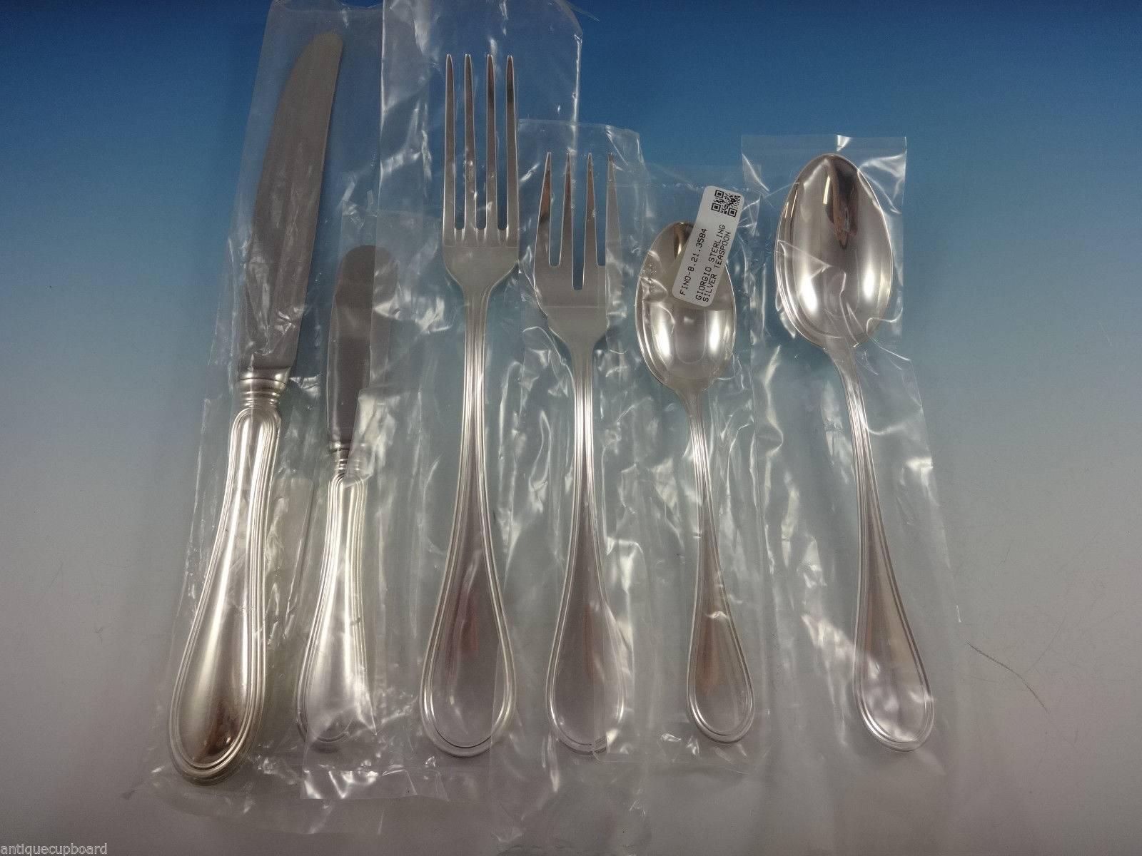 Giorgio by Fina Italy Sterling Silver Flatware Dinner Set 12 Service 79 ...