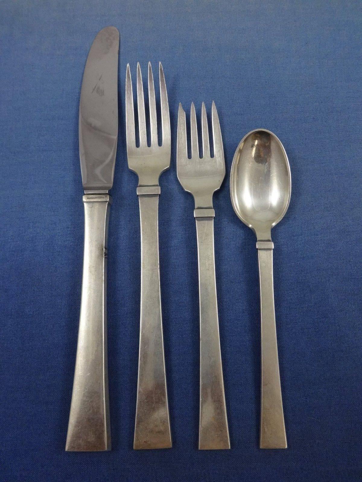 Bell by Hans Hansen Danish Sterling Silver Flatware Set Service 103 Pcs ...