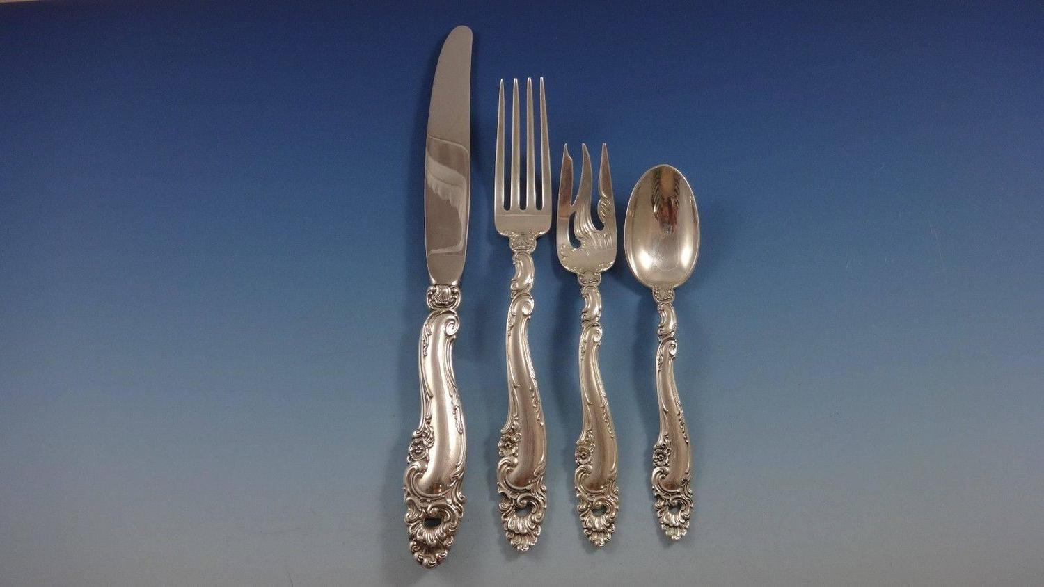 Decor by Gorham Sterling Silver Flatware Set of 12 Service Dinner Size ...