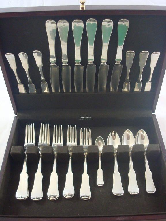 Fiddle by Lewis Wise Sterling Silver Flatware Set Service Hand-Wrought ...