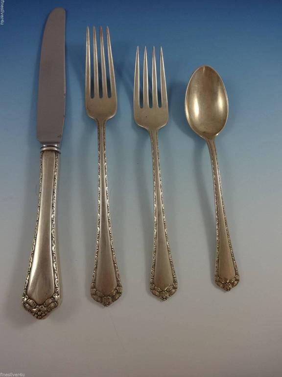 Rosemary by Easterling Sterling Silver Flatware Set for 12 Service 55 ...