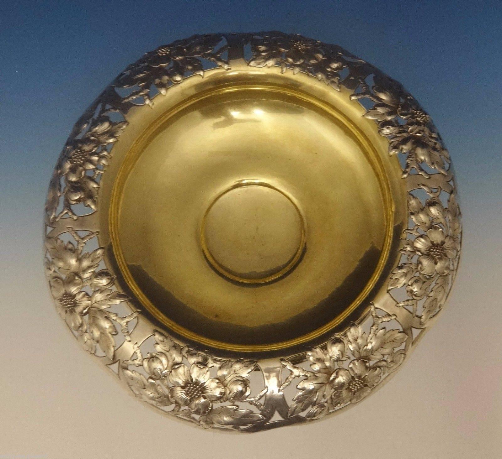 Gorham Sterling Silver Centerpiece Bowl with Wide Pierced Border, Hollowware For Sale at 1stDibs