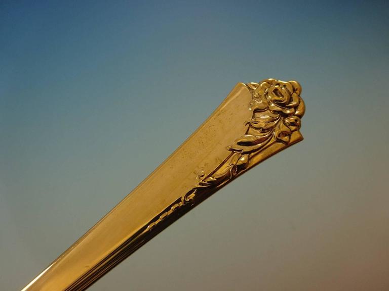 Damask Rose by Oneida Sterling Silver Flatware Service 12 Set Vermeil ...