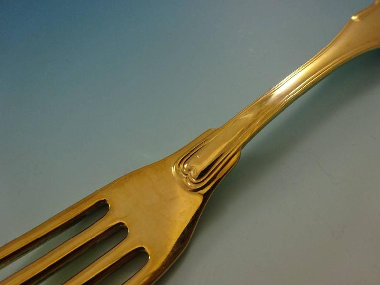 King by Kirk Sterling Silver Flatware Service Eight Set Gold Vermeil ...