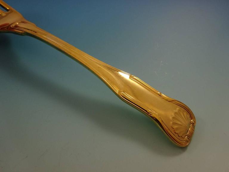 King by Kirk Sterling Silver Flatware Service Eight Set Gold Vermeil ...