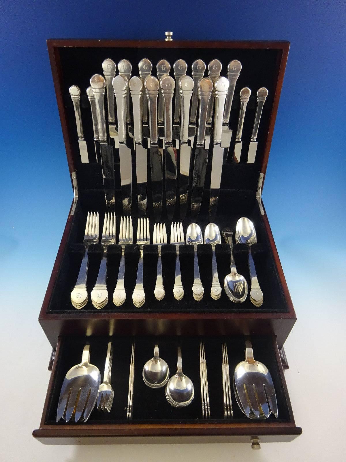 Gebelein Sterling Silver Flatware Set Service Boston Arts and Crafts 91 ...
