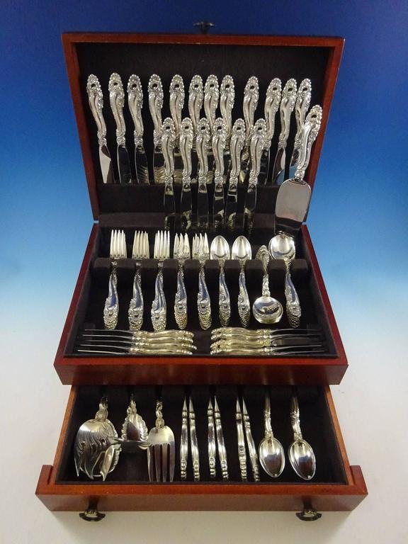 Decor by Gorham Sterling Silver Flatware Set for 18 Service 132 Pieces ...