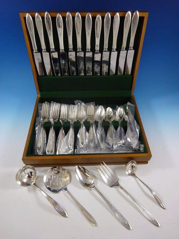 Adam by Community Plate Rogers Silver Plate Flatware Set Service for 12 ...
