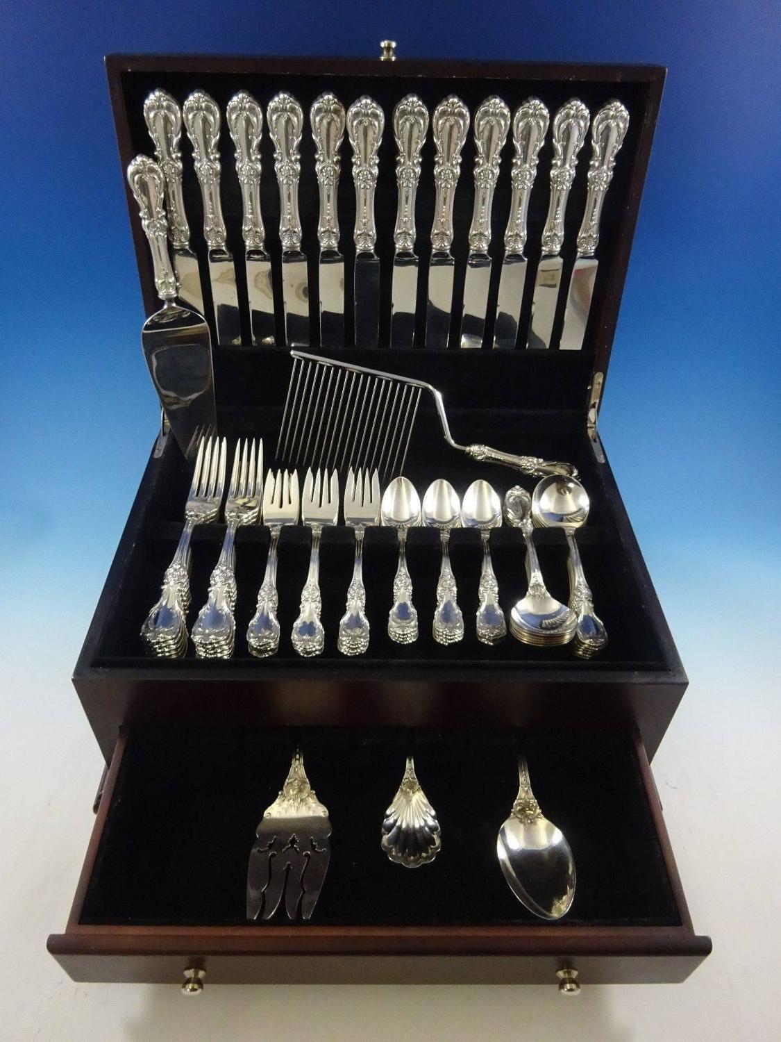 Burgundy by Reed and Barton Sterling Silver Flatware Set 12 Service ...