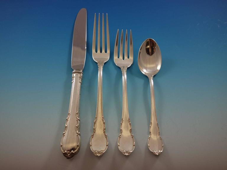 Modern Victorian by Lunt Sterling Silver Flatware Set for 8 Service 50 ...