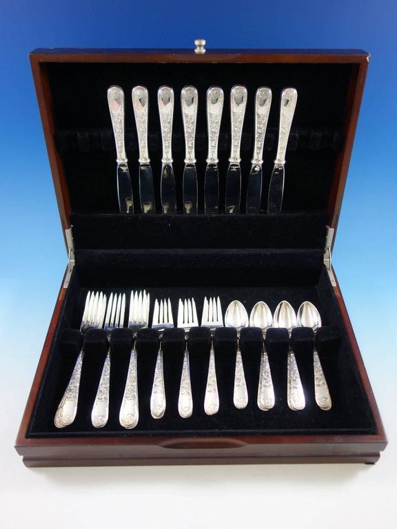 Old Maryland Engraved by Kirk Sterling Silver Flatware Set for 8 ...