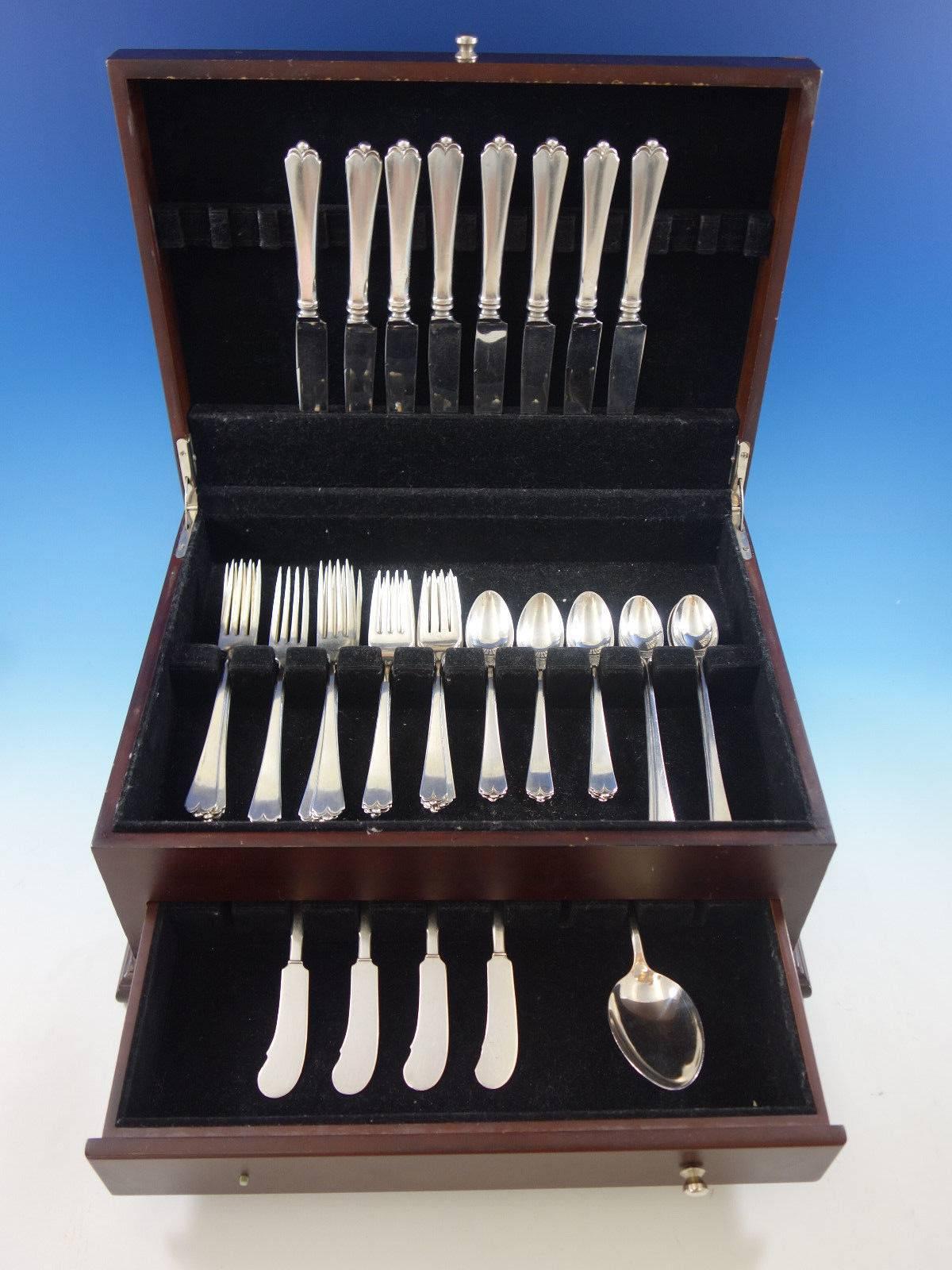 Lotus by Watson Wallace Sterling Silver Flatware Set for 8 Service 49 ...