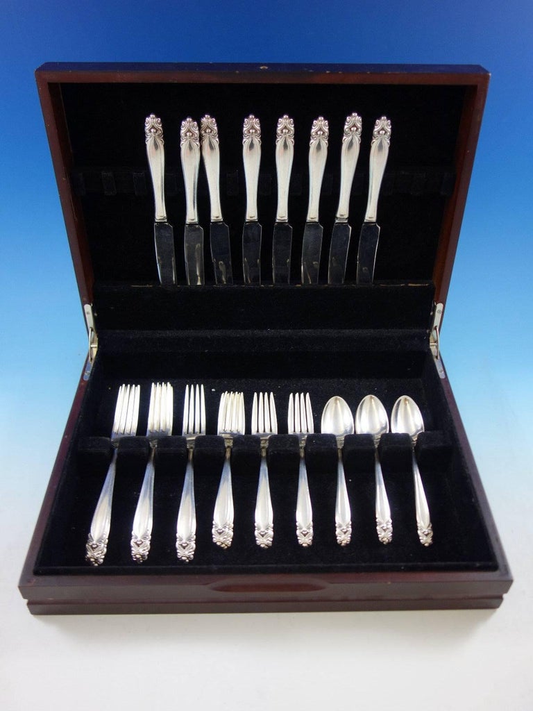 King Christian by Wallace Sterling Silver Flatware Set for 8 Service 32 ...