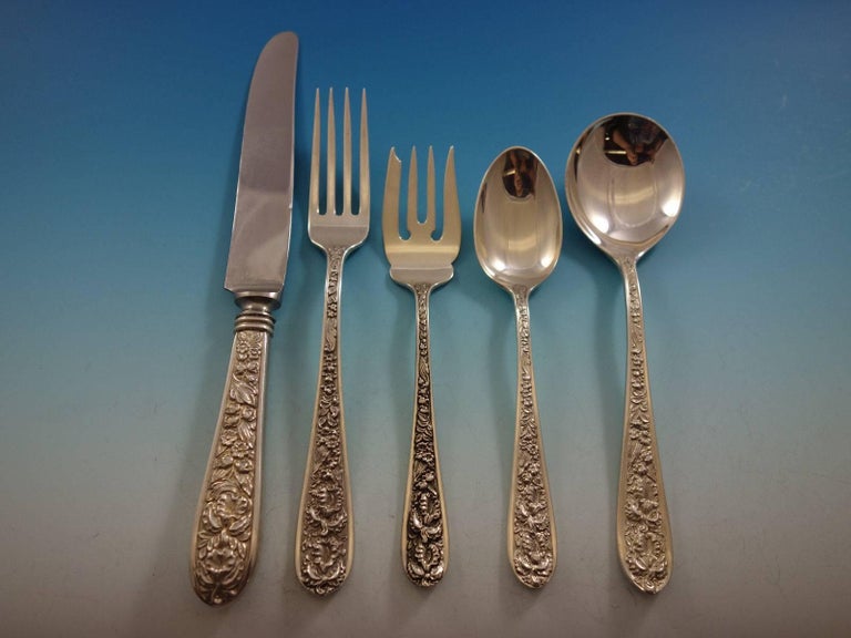 Corsage by Kirk-Stieff Sterling Silver Flatware Set 12 Service, 90 ...