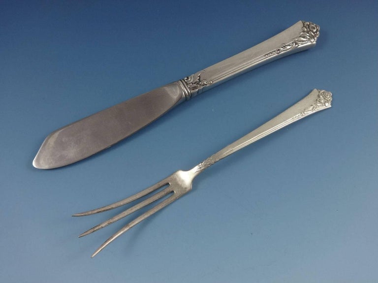 Damask Rose by Oneida Sterling Silver Flatware Set for 12 Service 69 ...