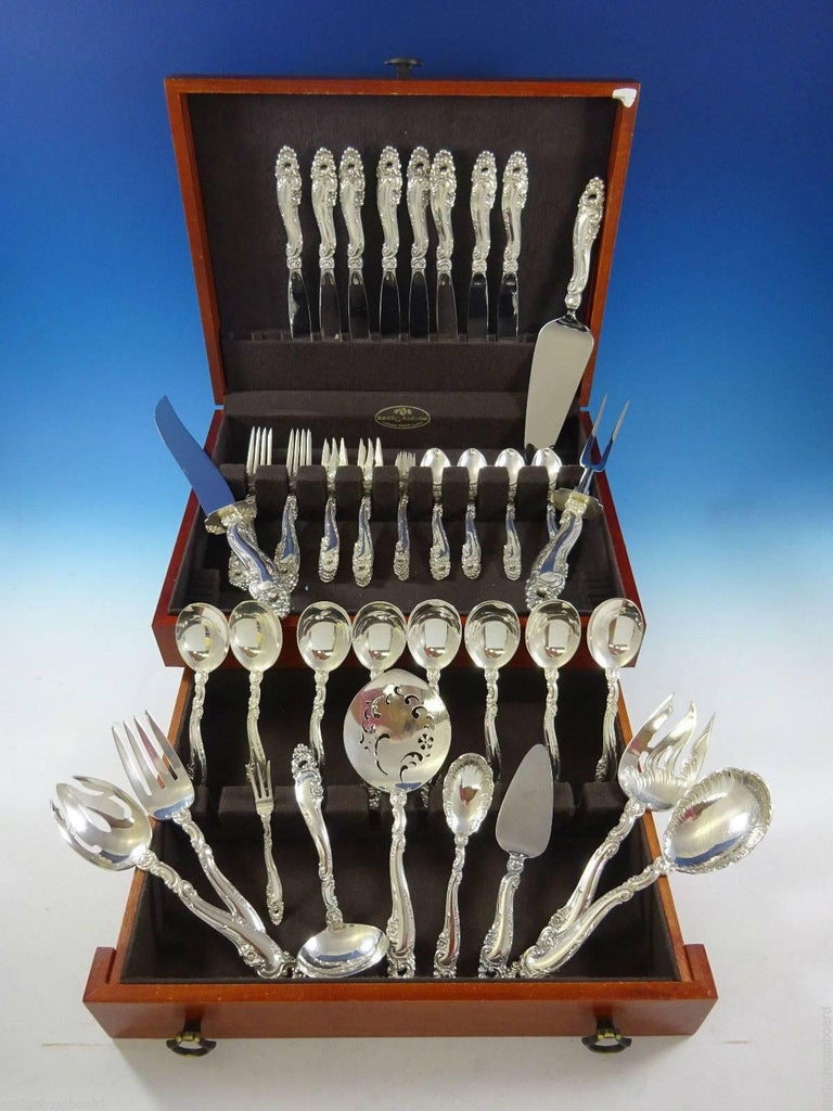 Decor by Gorham Sterling Silver Flatware Set for 8 Service 60 Pcs Many Servers For Sale at 1stDibs