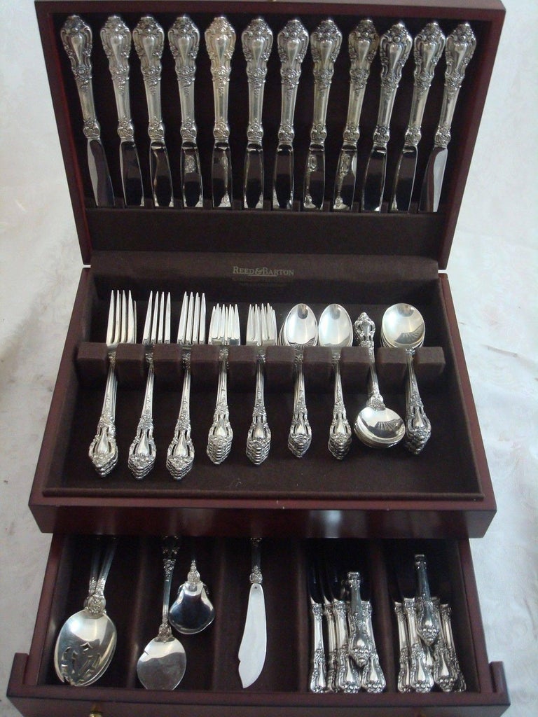 Eloquence by Lunt Sterling Silver Flatware Service Set 77 Pieces Dinner ...
