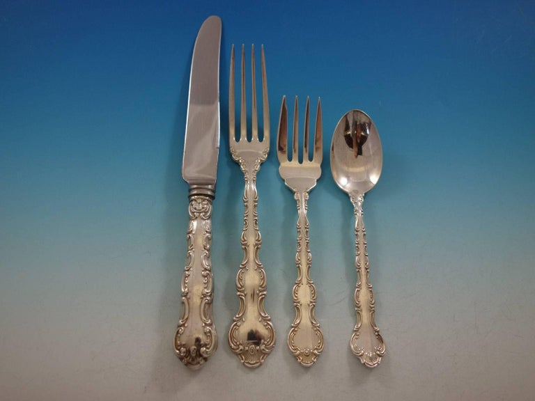 Pompadour by Birks Canada Sterling Silver Flatware Set for 8 Service 56 ...