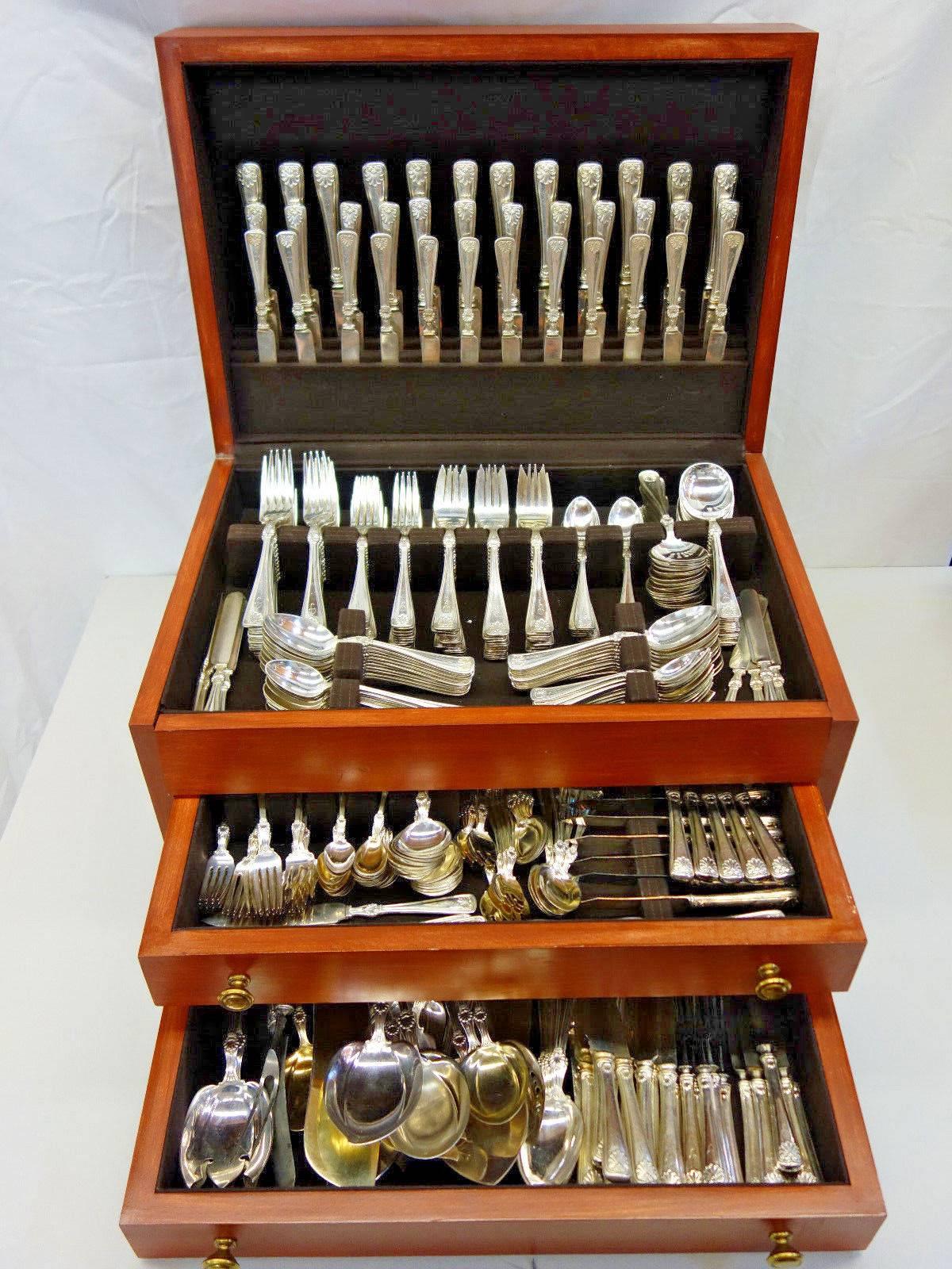 Shell by Gorham Silverplated Flatware Set Service Massive 417 Pieces ...