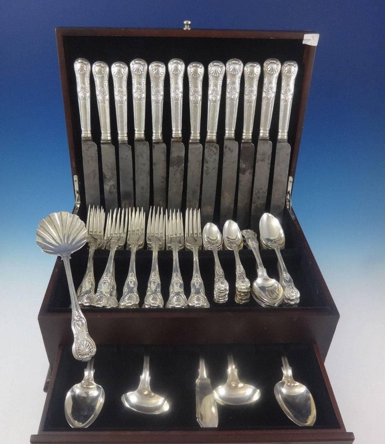 Kings English Sterling Silver Flatware 12 Service Set, London, Scotland ...