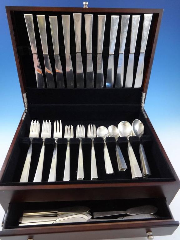 Modern by Adra Sterling Silver Flatware Set Modernism Worked with Adler ...