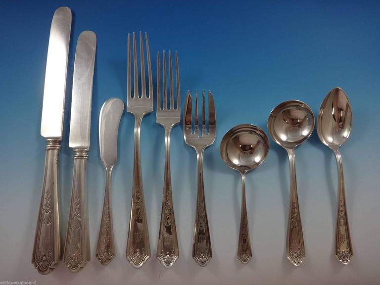 Queen Louise by Watson Sterling Silver Flatware Set for 12 Service 99 ...