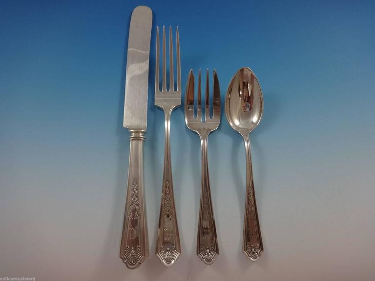 Queen Louise by Watson Sterling Silver Flatware Set for 12 Service 99 ...