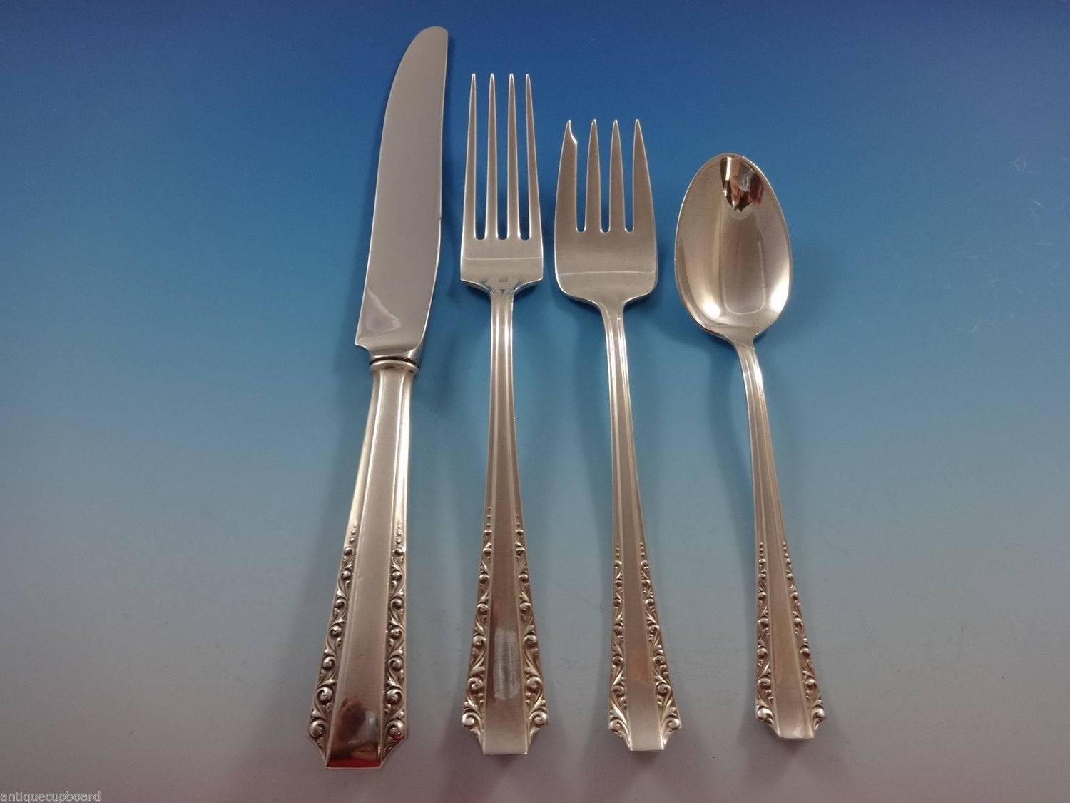 American Colonial by Amston Sterling Silver Flatware Set 12 Service, 60 ...