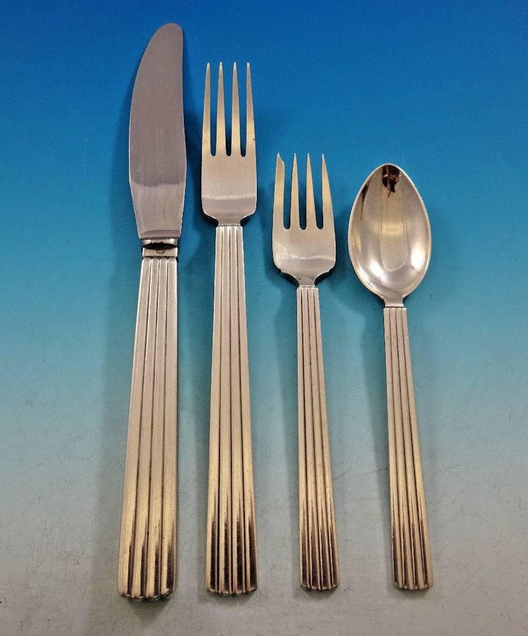 Bernadotte by Georg Jensen Sterling Silver Flatware Set Service 24 Pieces at 1stDibs
